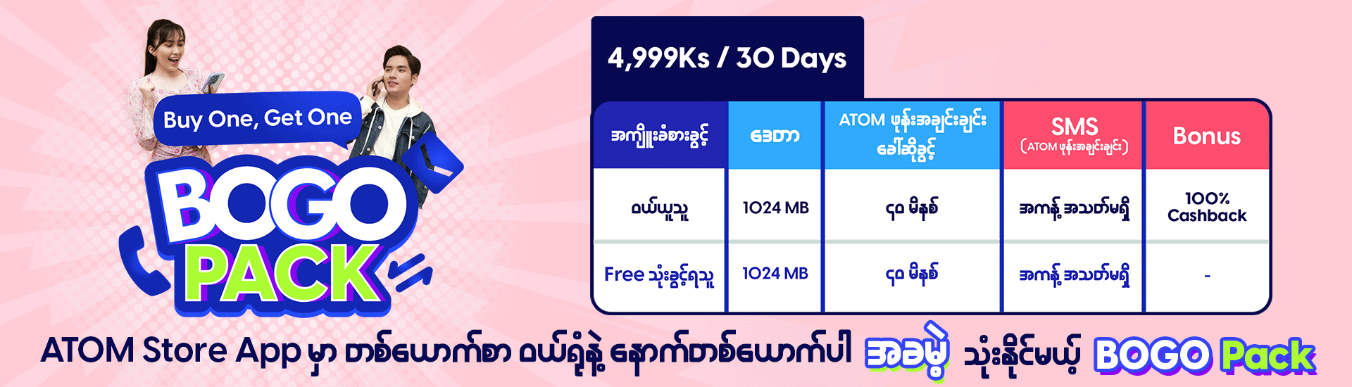 ATOM BOGO(Buy1 Get1) Offer